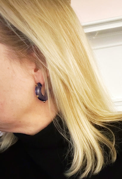 Catherine hoops in cobalt – Meg Carter Designs