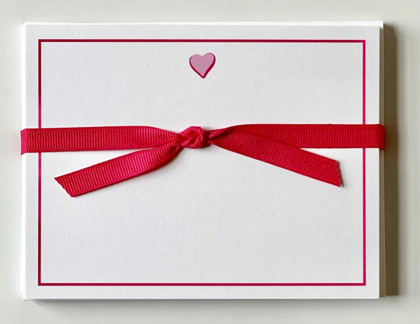 Note Cards with hand drawn pink heart – Meg Carter Designs